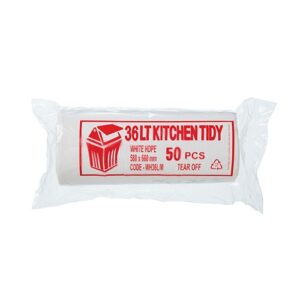 36L Med Kitchen Tidy Liner HDPE - White | Austar Packaging